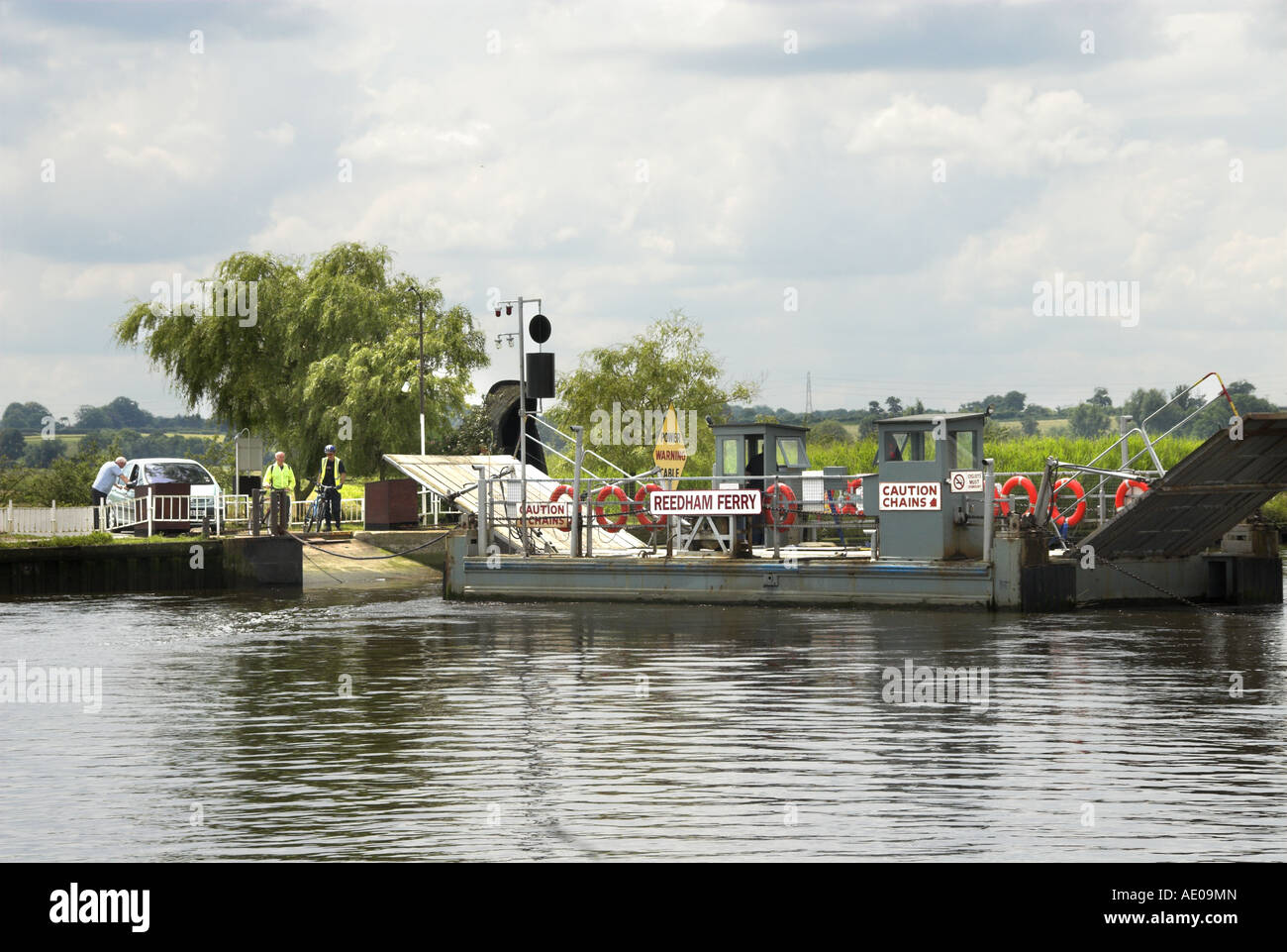 Reedham ferry over the River Yare Norfolk Braods England Stock Photo ...