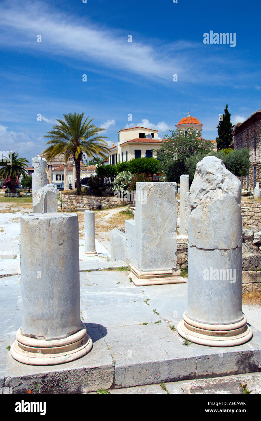 The remains of the Roman Forum in downtown Athens Greece Stock Photo ...