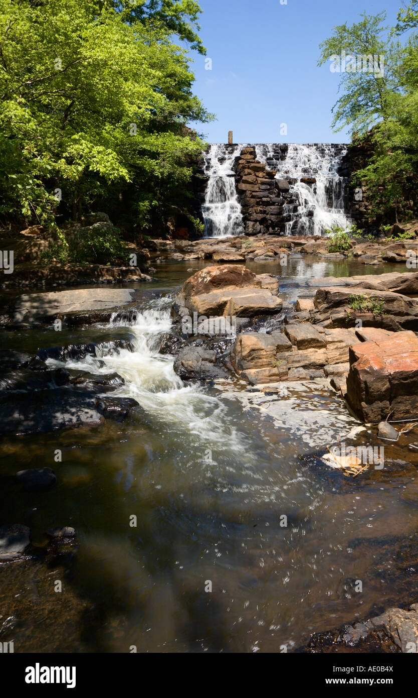 Chewacla Falls waterfall over dam at Chewacla State Park in Alabama USA ...