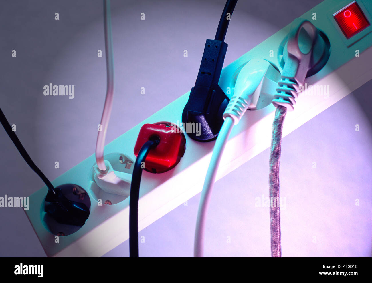 different plugs in a line Stock Photo - Alamy