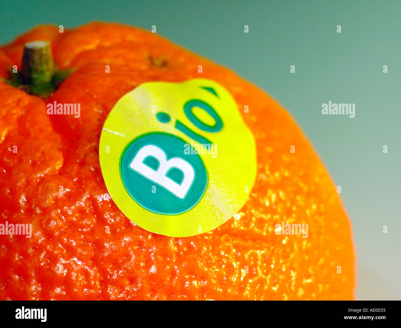 bio label on a clementine Stock Photo - Alamy