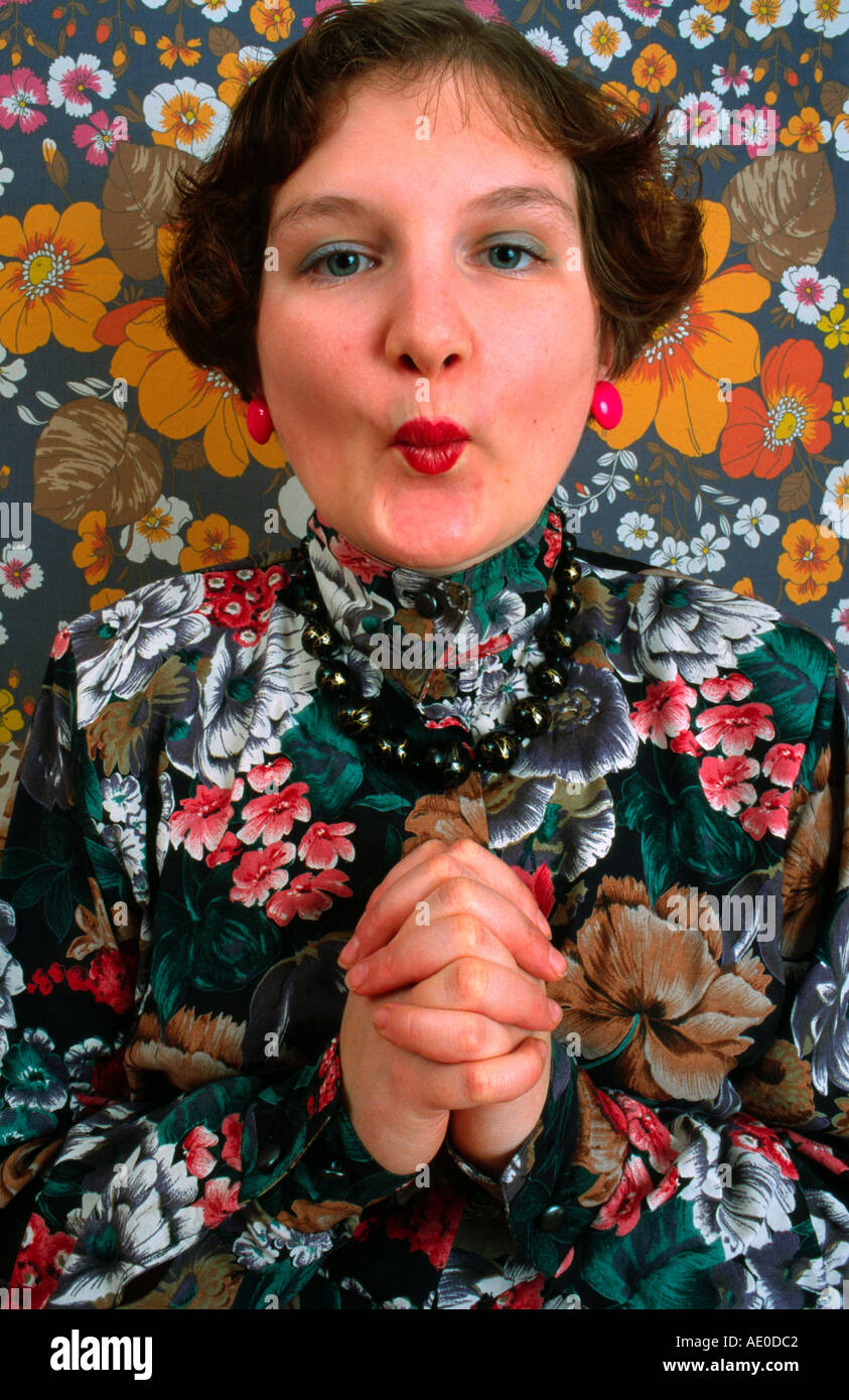 young lady with old fashion behaviour Stock Photo - Alamy