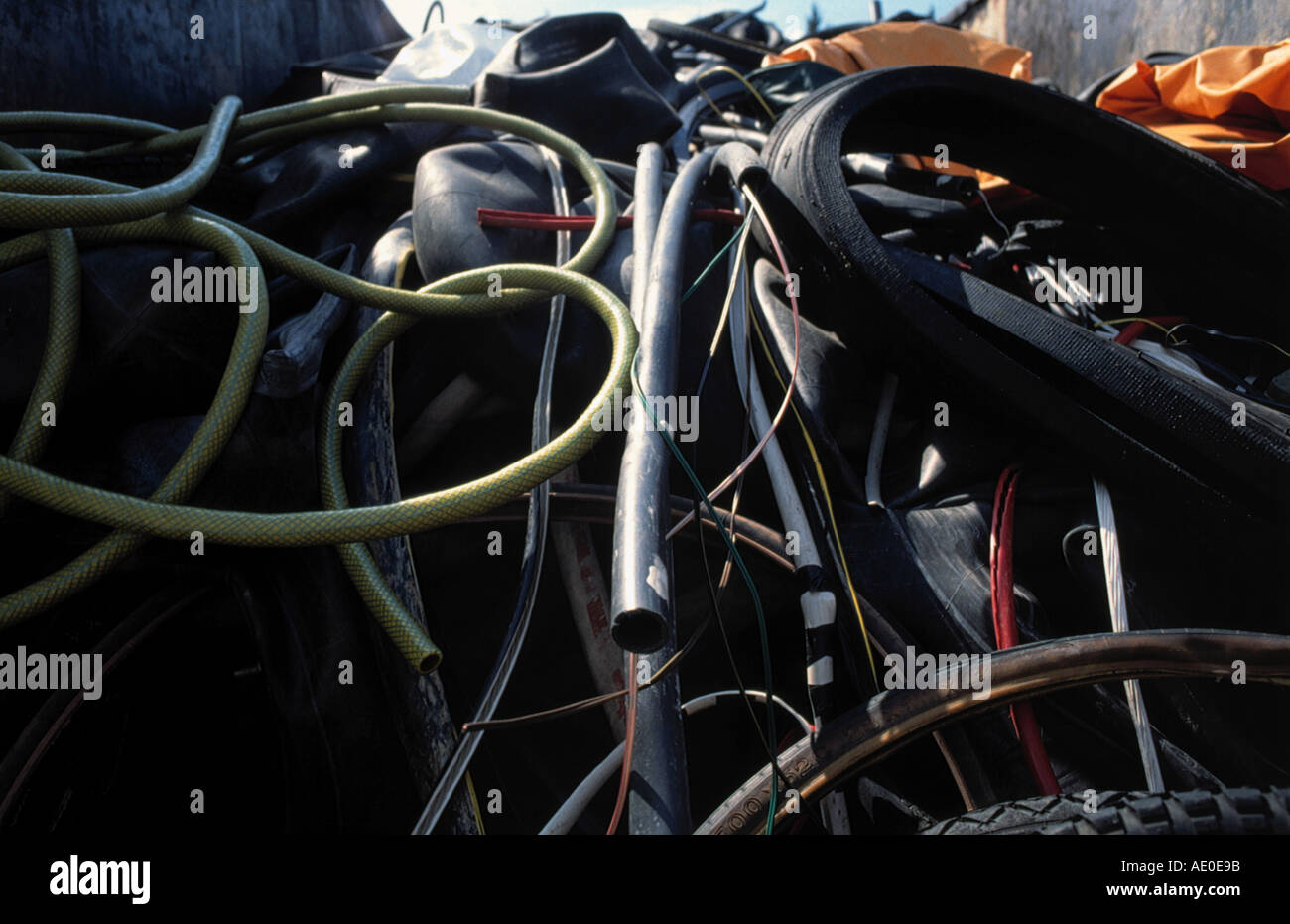 rubber stuff collected for recycling Stock Photo - Alamy