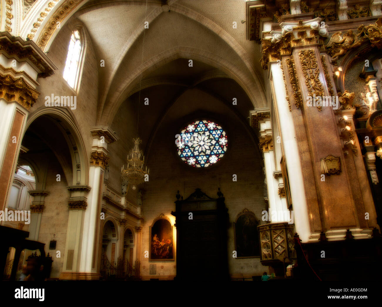 Gothic cathedral valencia vitral hi-res stock photography and images ...
