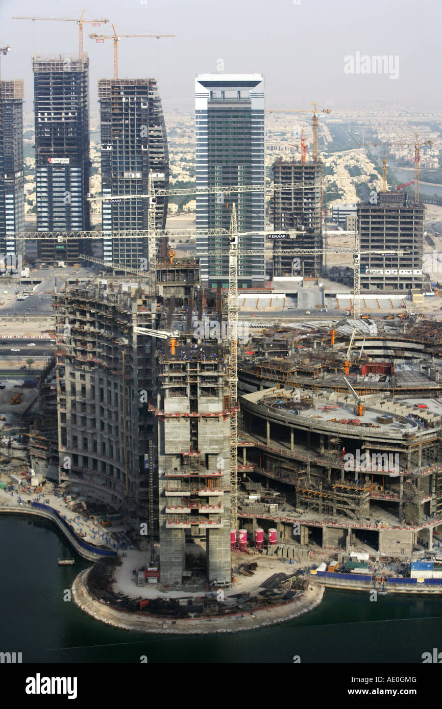 ARE, United Arab Emirates, Dubai: construction site of many building ...