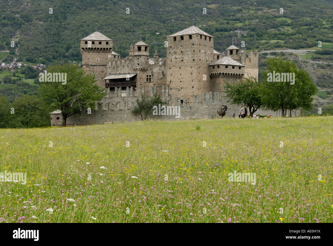 Fenis Castle, Valle d'Aosta, Italy Stock Photo - Alamy