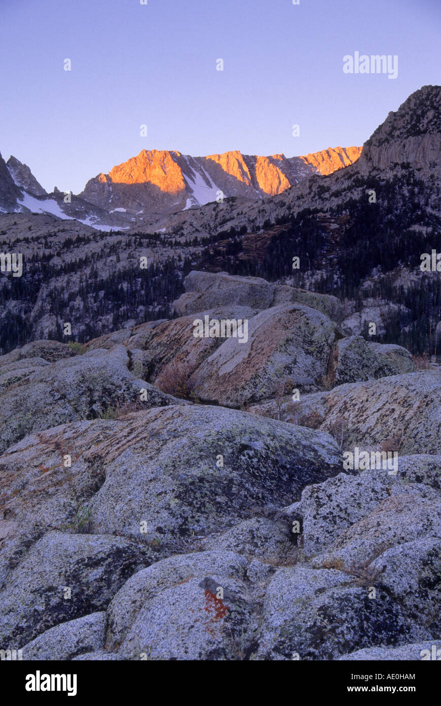 Sunrise on the peaks above South Lake Basin in the Inyo National Forest ...