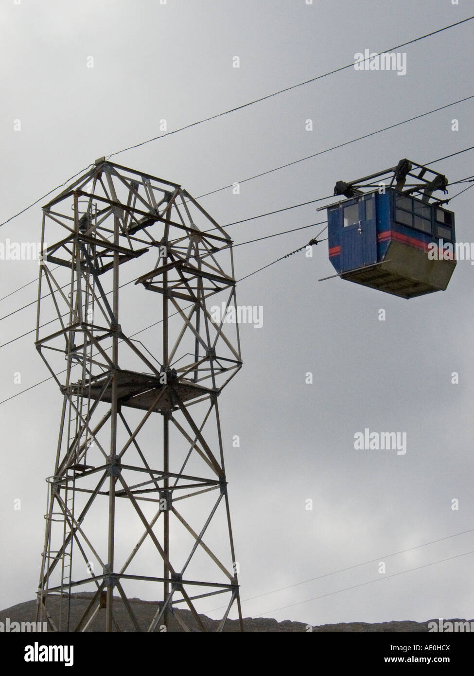 cable crossing the channel between Dursey Island and mainland showing ...