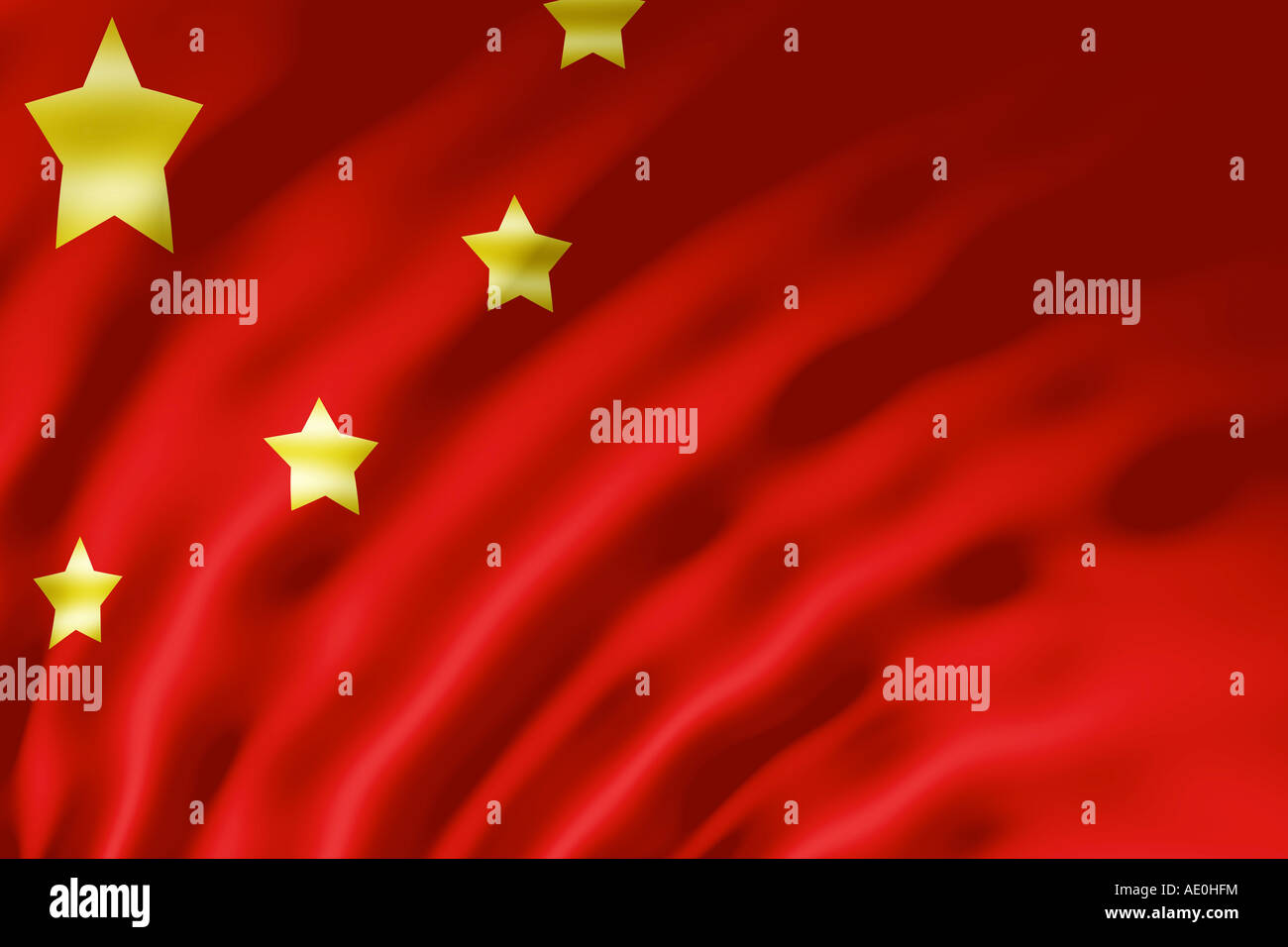 The Chinese flag shown with ripples caused by the wind Stock Photo - Alamy