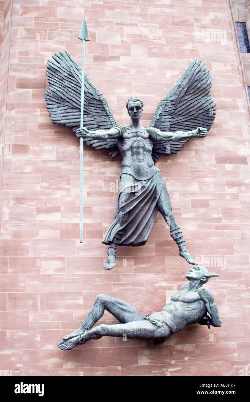 Coventry cathedral saint michael devil statue sculpture epstein jacob ...