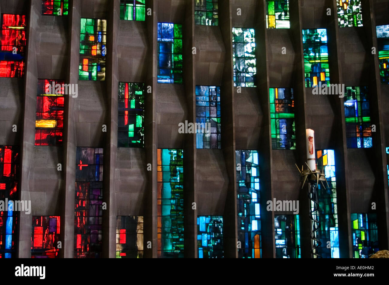 Stained glass windows inside Coventry Cathedral designed by the artist ...