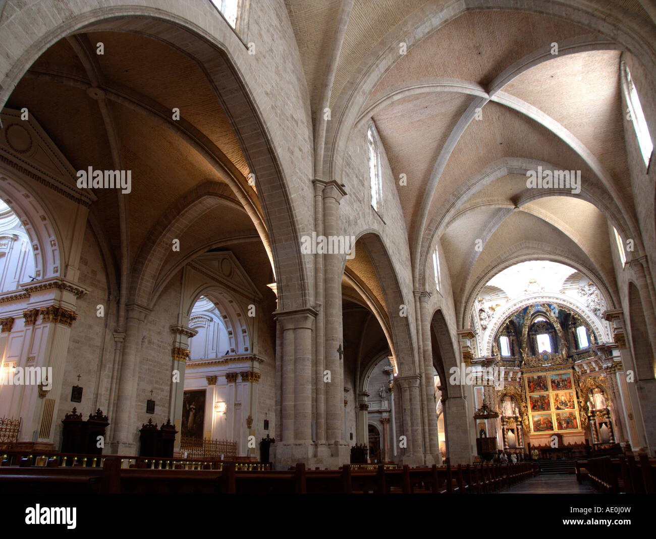 Gothic vault. Cathedral of Valencia. Spain Stock Photo - Alamy