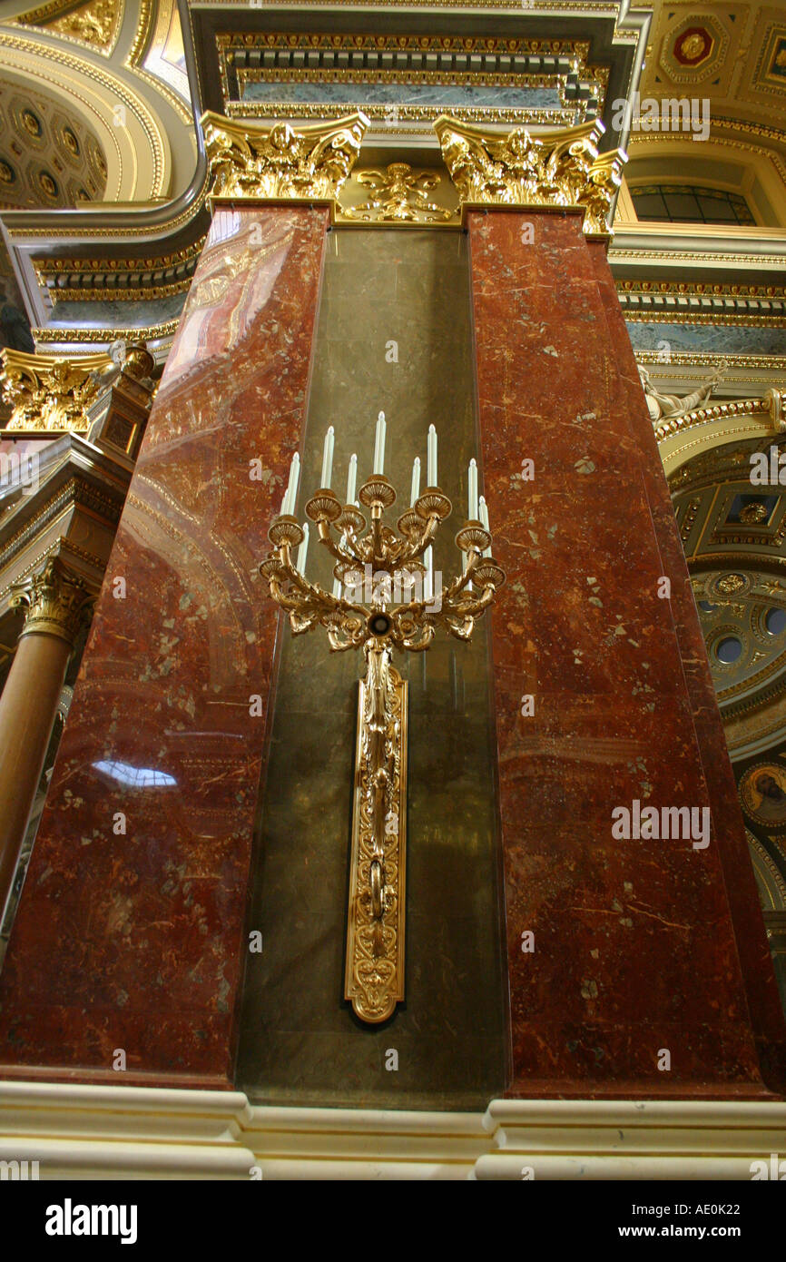 Red Marble pillars inside St Stephens Basilica Budapest Hungary Stock ...