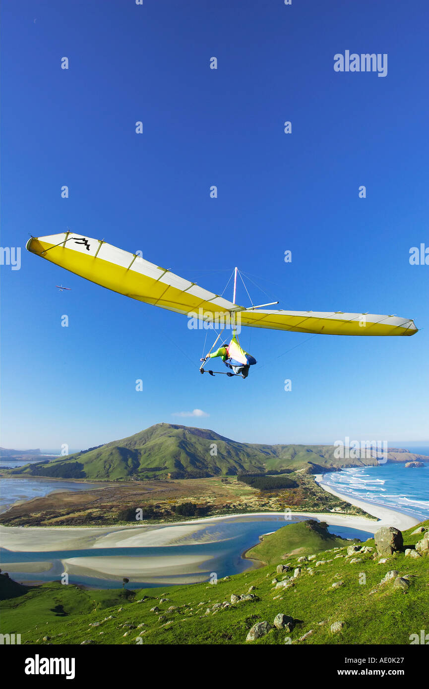 Hang Glider Otago Peninsula near Dunedin South Island New Zealand Stock ...