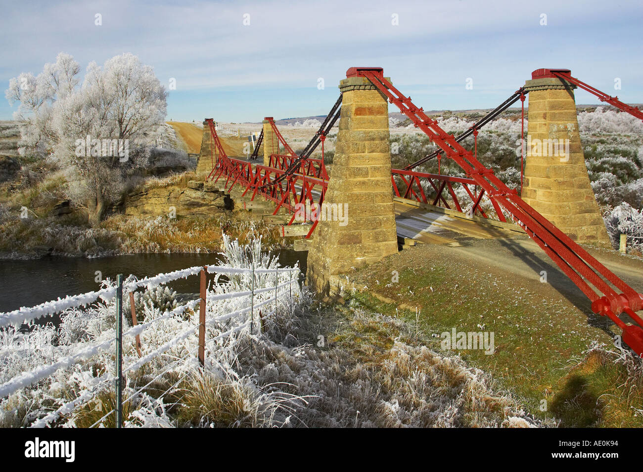 Historic Suspension Bridge Taieri River Sutton Otago South Island New ...