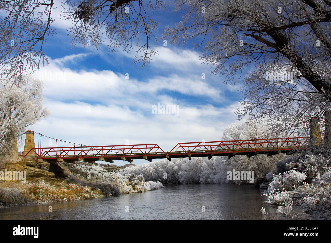 Historic Suspension Bridge Taieri River Sutton Otago South Island New ...