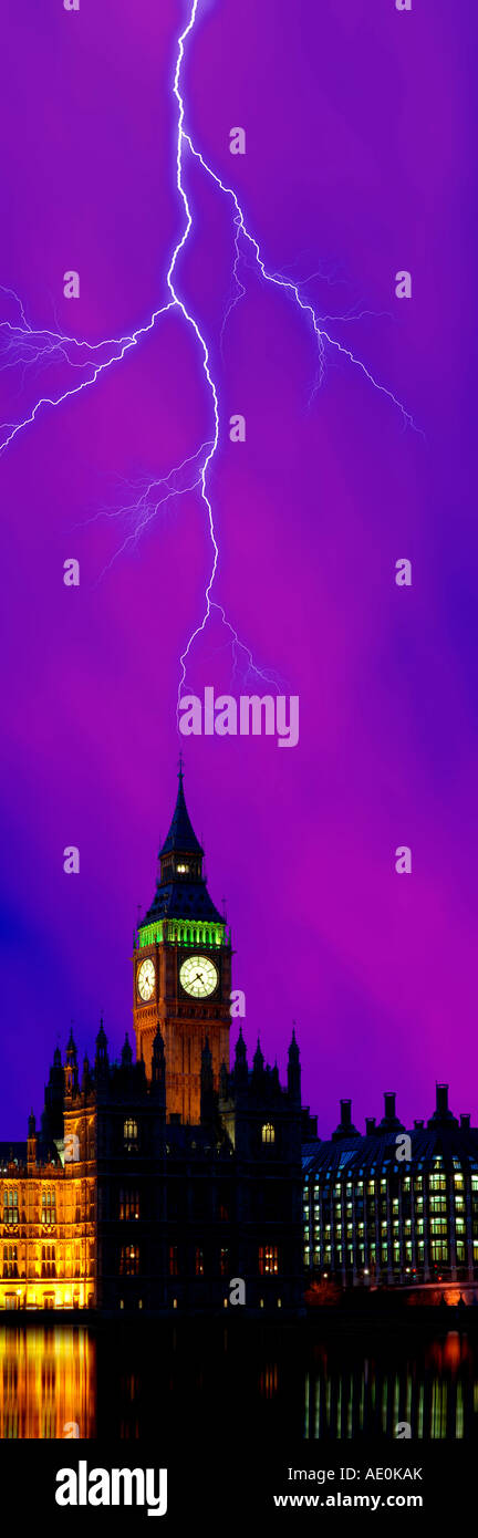 Big Ben and Lightning London Stock Photo - Alamy