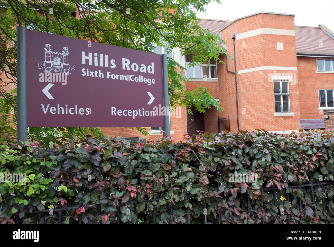Hills Road Rd sixth form college Stock Photo - Alamy