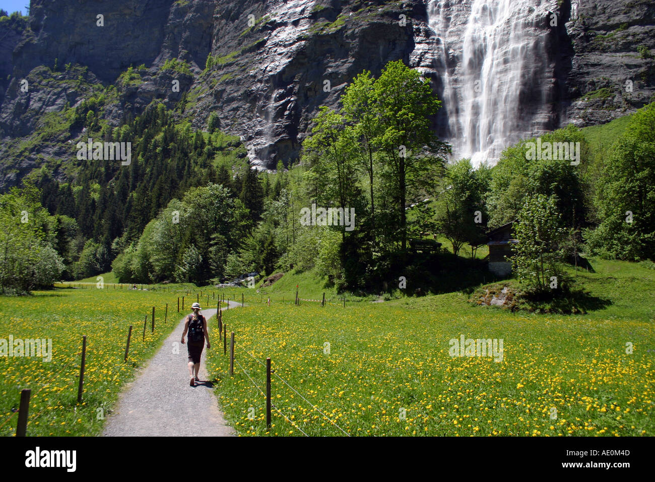 Waterfall in the Lauterbrunnen Valley Switzerland Stock Photo - Alamy