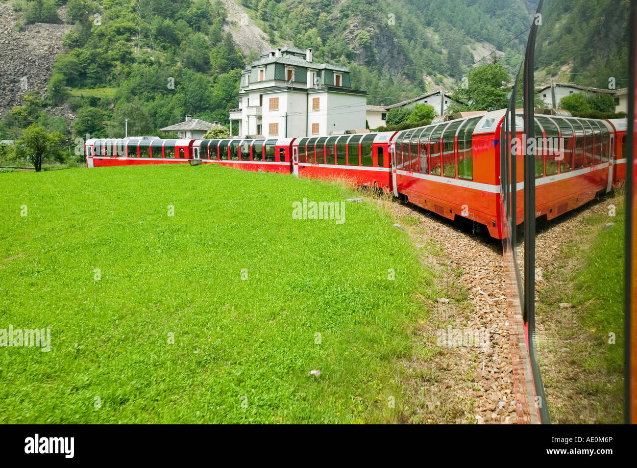 the Bernina Express train in Switzerland Stock Photo - Alamy