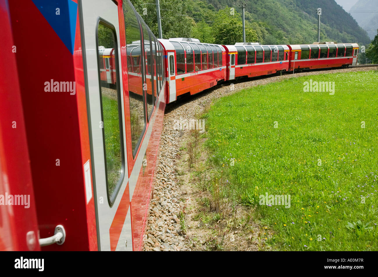 the Bernina Express train in Switzerland Stock Photo - Alamy