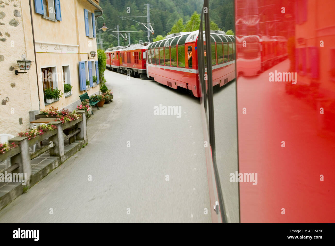 the Bernina Express train in Switzerland Stock Photo - Alamy