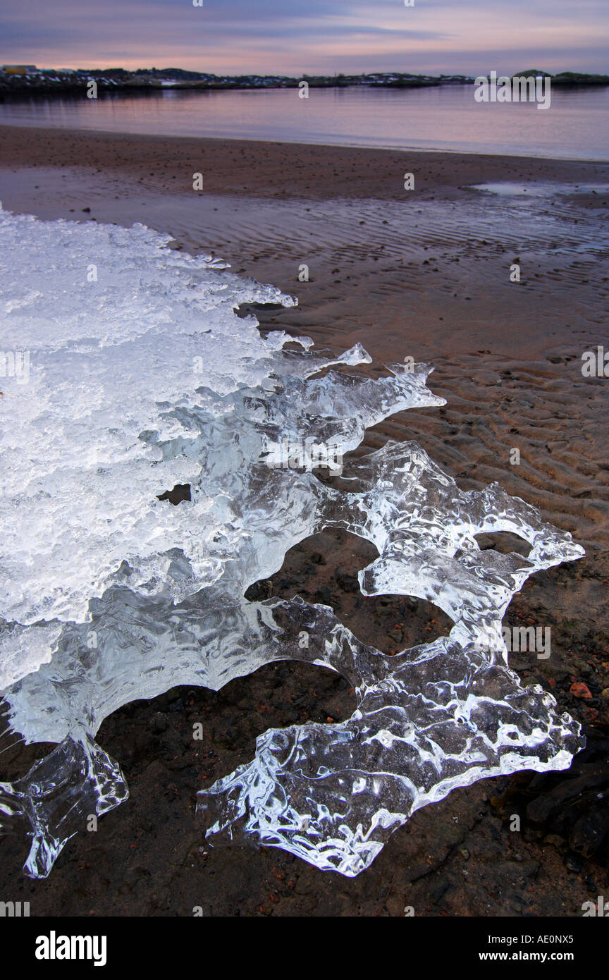 Ice formation lying on the beach. Fiskebäck, Gothenburg, Sweden Stock ...