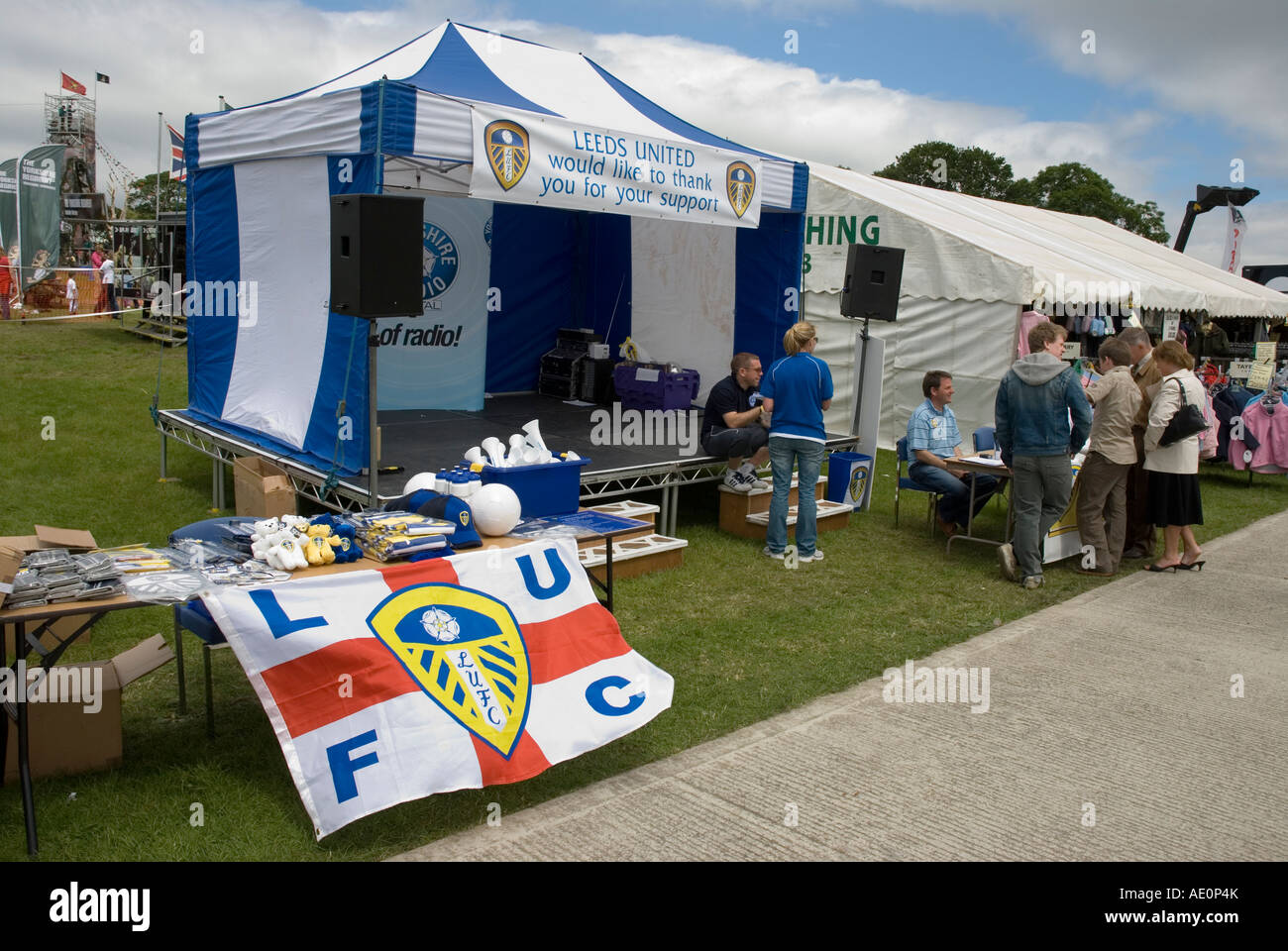 Leeds United stand at the Great Yorkshire Show Harrogate Stock Photo ...