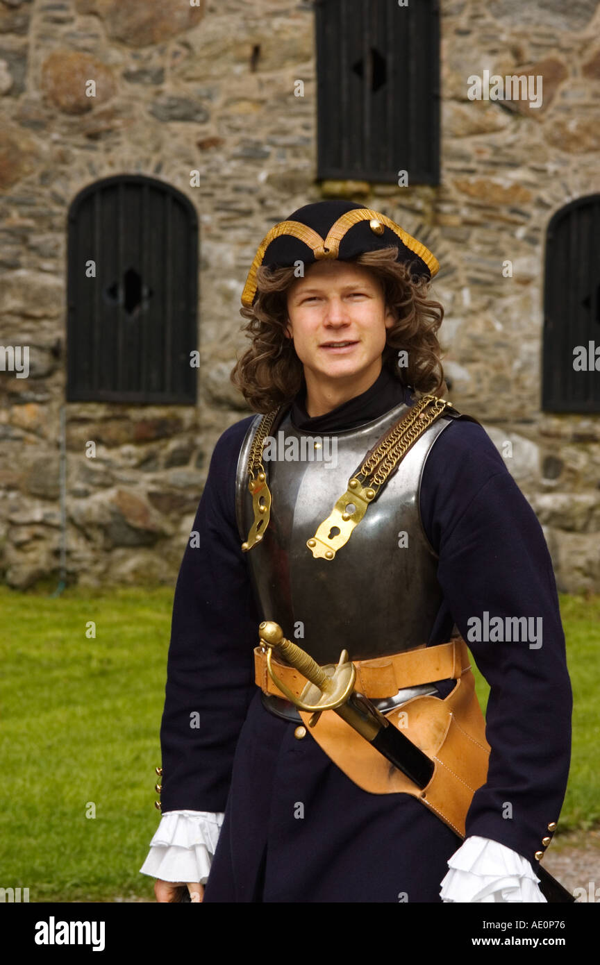 Sweden, Marstrand, Carlsten Fortress, soldier and guide Stock Photo - Alamy
