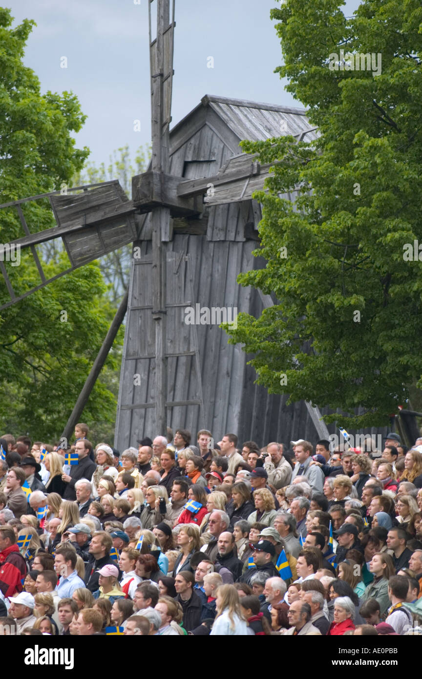 Sweden, Stockholm, National day crowd at Skansen Stock Photo - Alamy