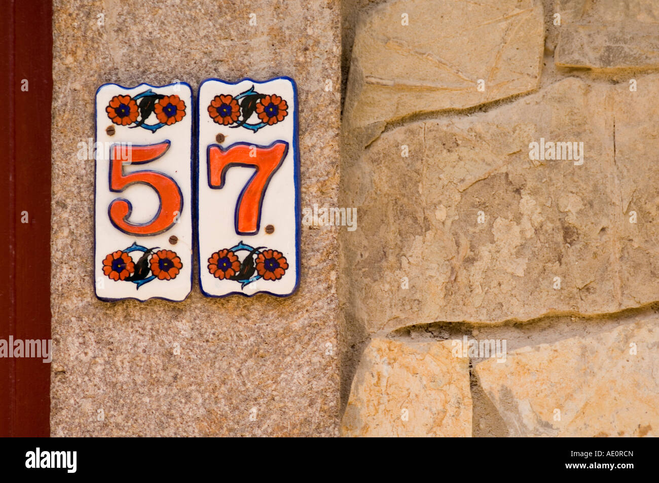 a decorative door numbering Stock Photo - Alamy