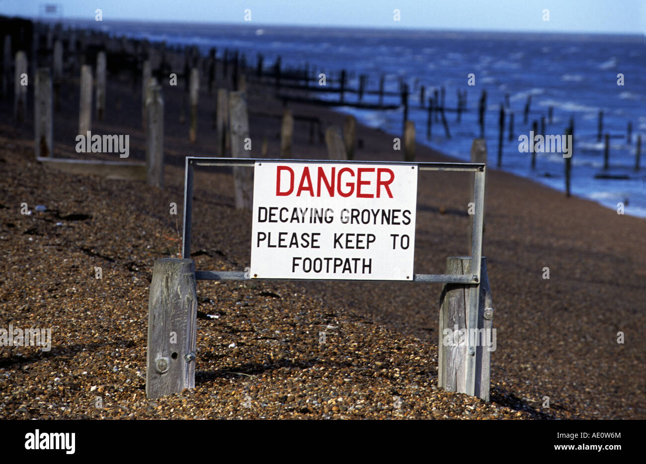 Danger sign on the beach hi-res stock photography and images - Alamy