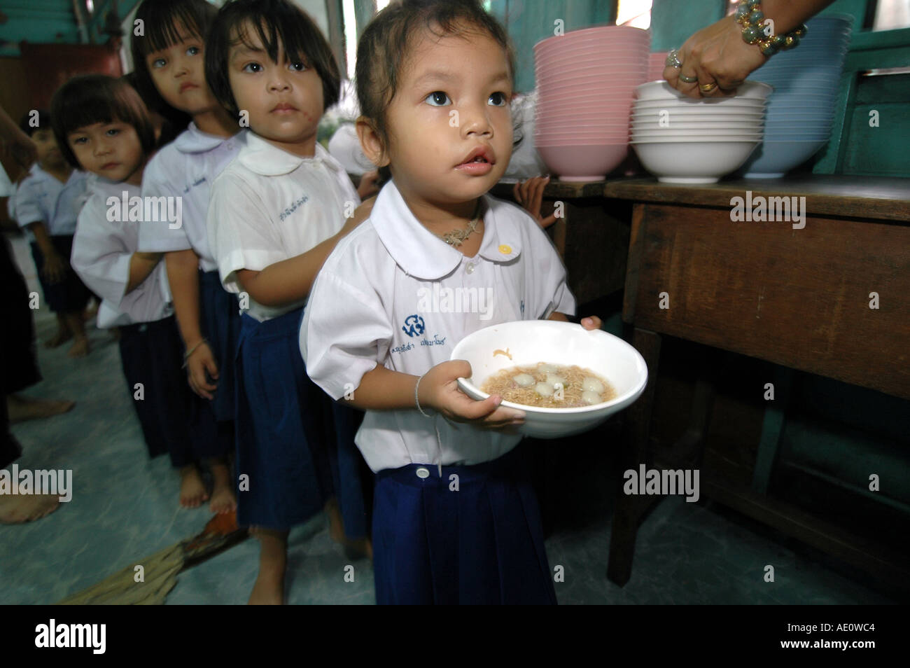 Infant school in the slums of Khlong Toey in Bangkok Thailand Stock ...