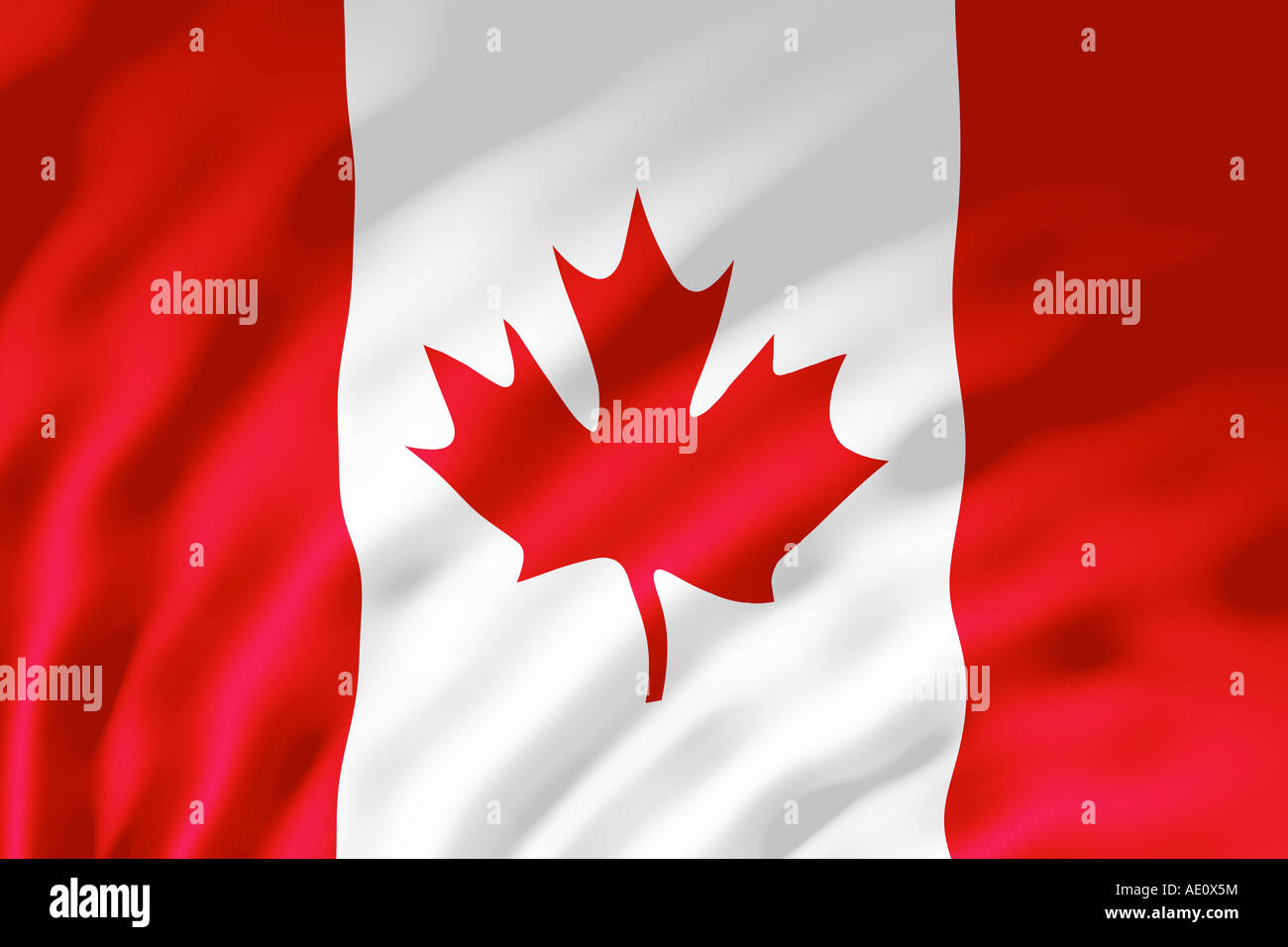 The Canadian flag shown with ripples caused by the wind Stock Photo - Alamy
