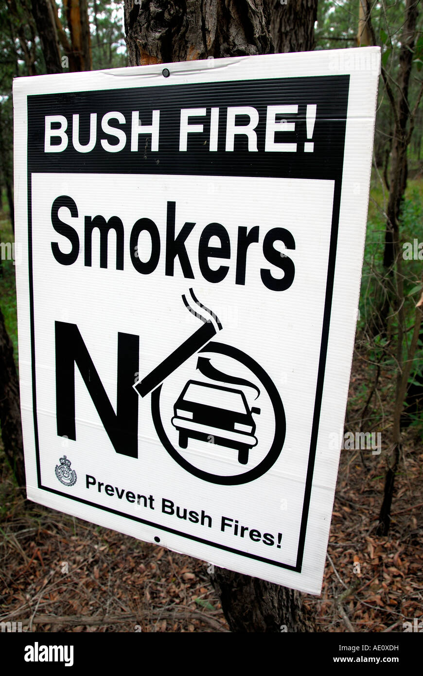 Bush Fire notice Australia Stock Photo - Alamy