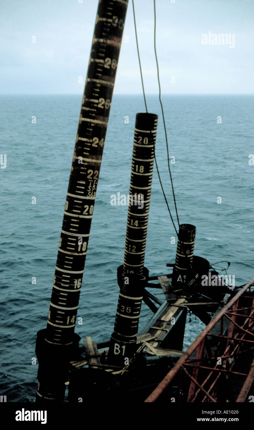 Tubular steel piles, to pin an oil platform jacket to the seabed ...