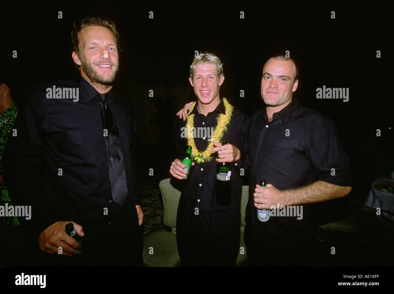 SURFER RUSSELL WINTER AND FELLOW SURFERS LUKE EGAN AND MICK FANNING AT ...