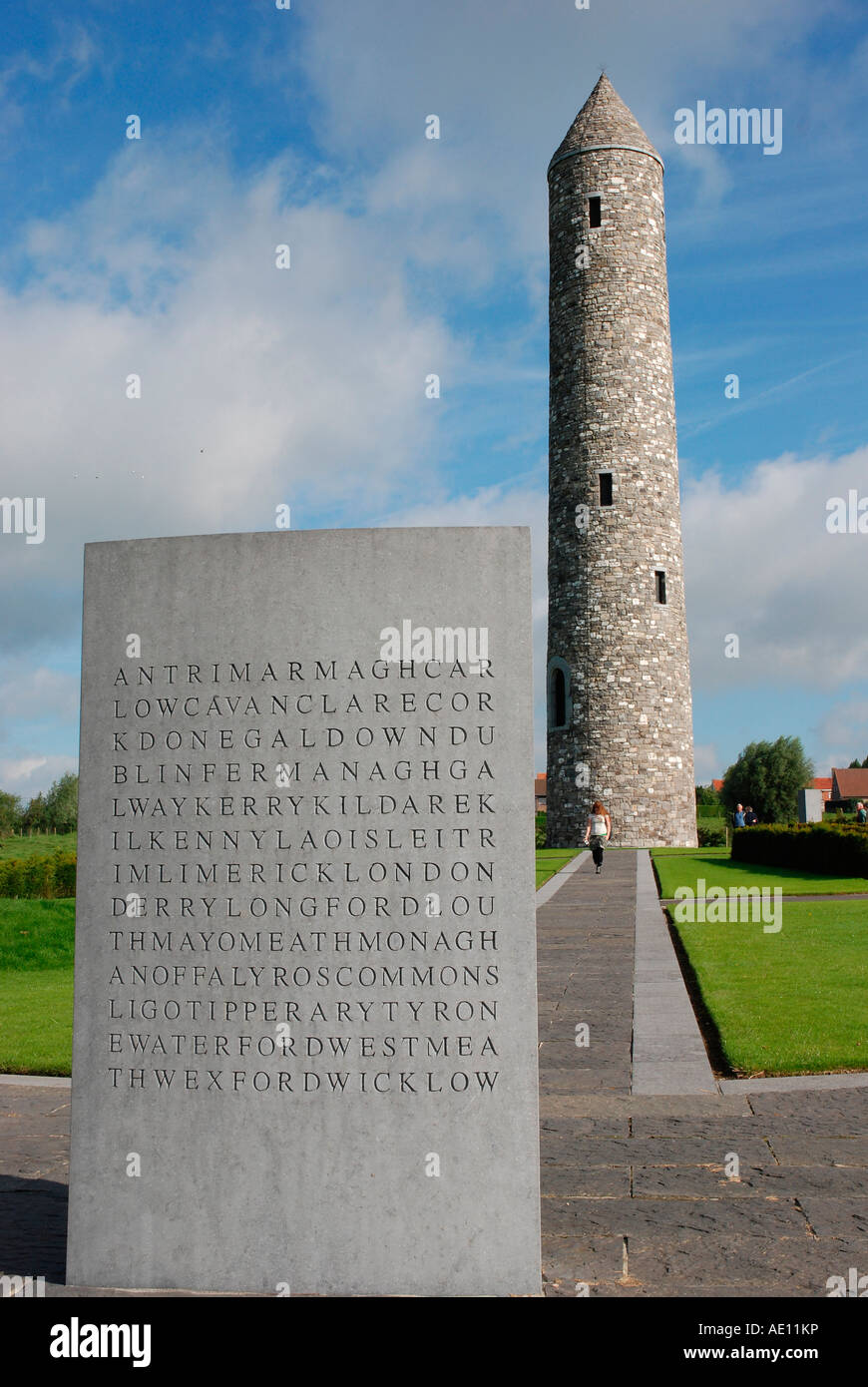 Irish Peace Tower at Messines, Belgium Stock Photo - Alamy