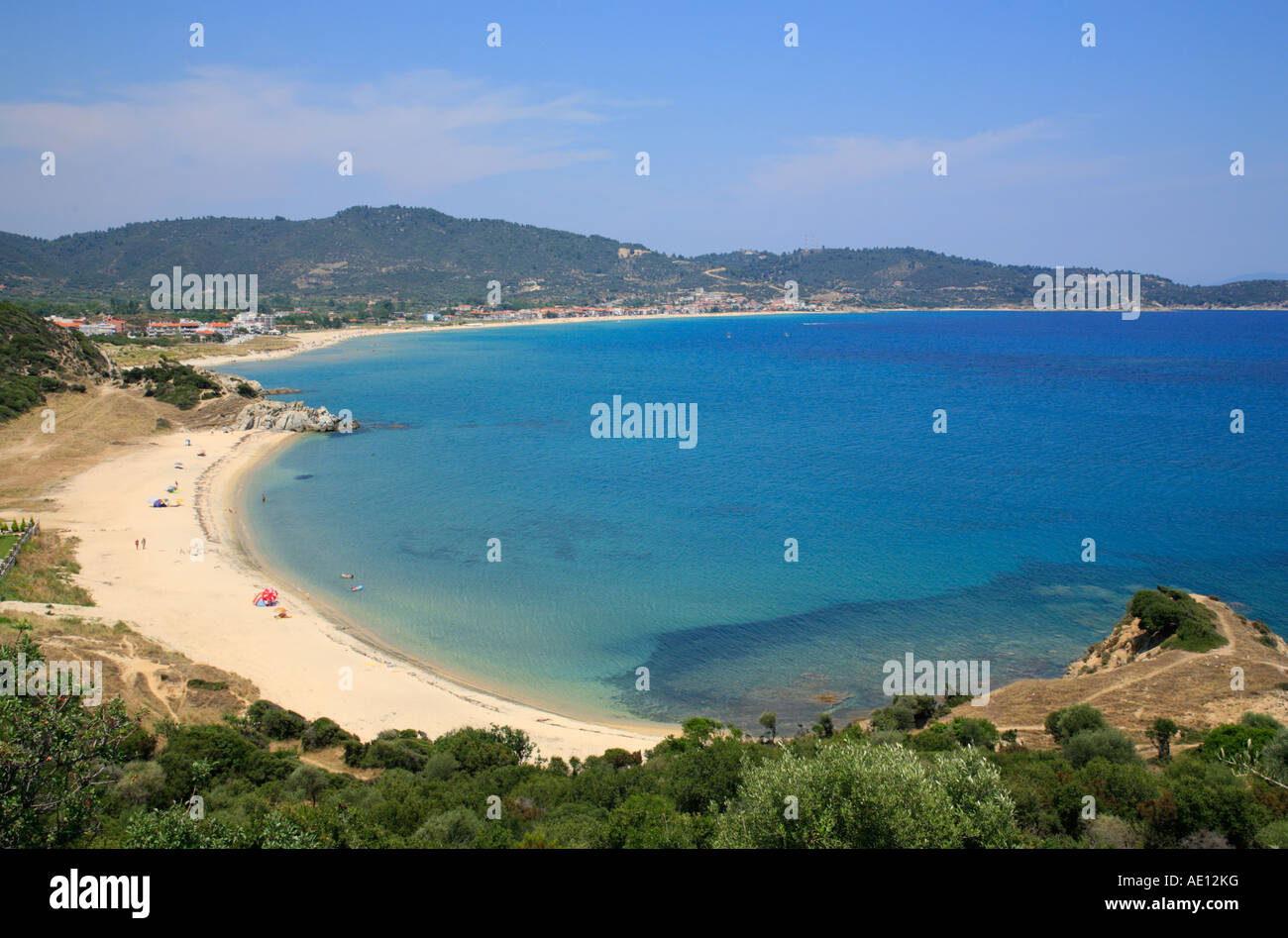 Sarti Beach on Sithonia Peninsula on the peninsula of Chalcidice in ...