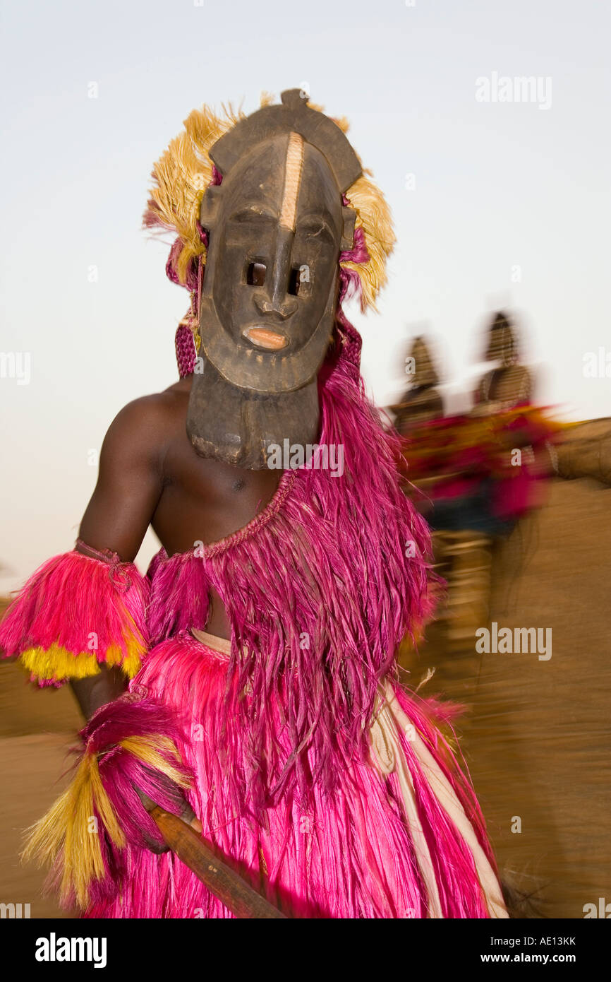 Africa West Africa Mali Dogon Country Bandiagara escarpment Masked ...