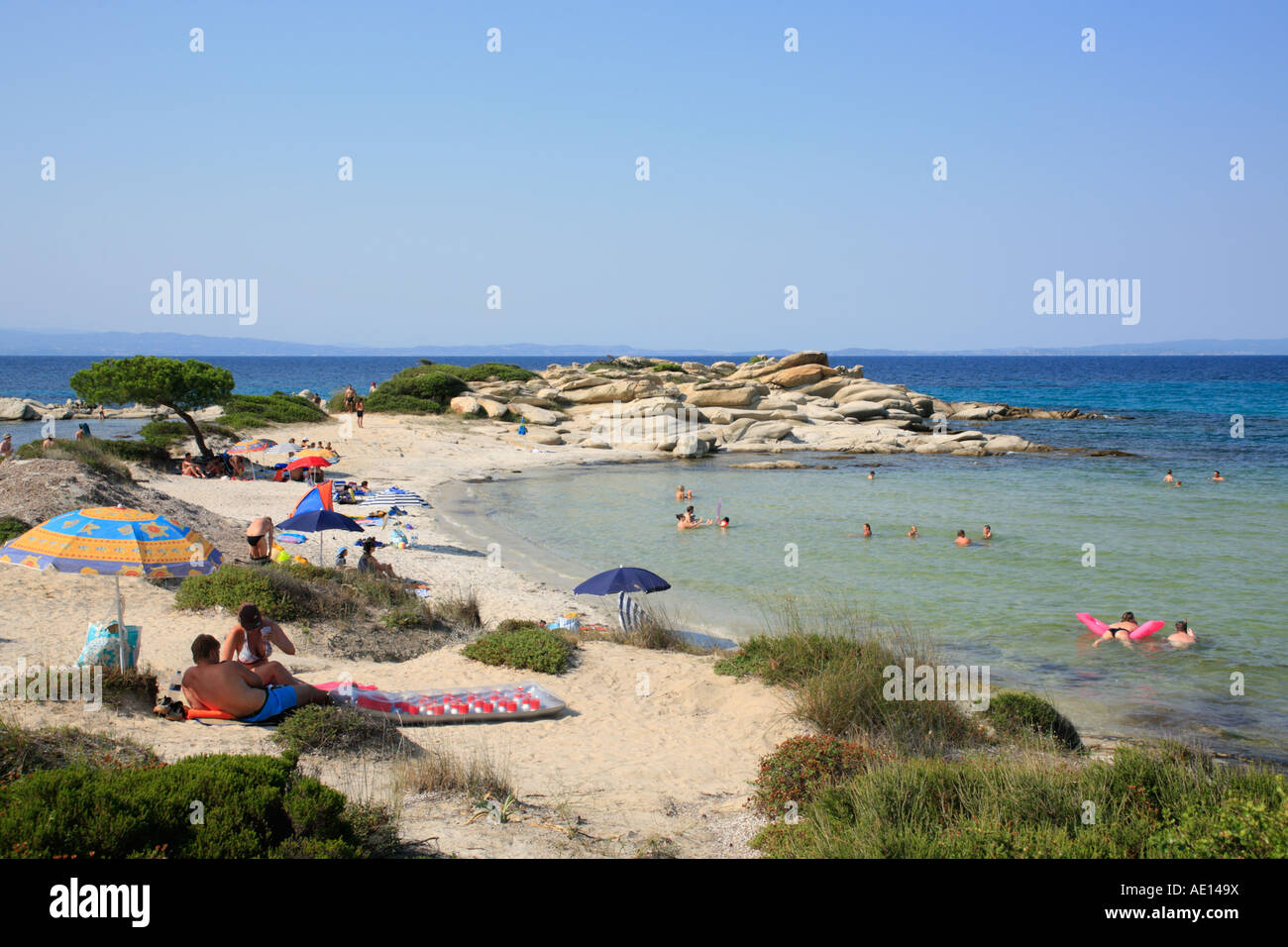 Karidi Beach near Vourvourou on Sithonia Peninsula on the peninsula of ...