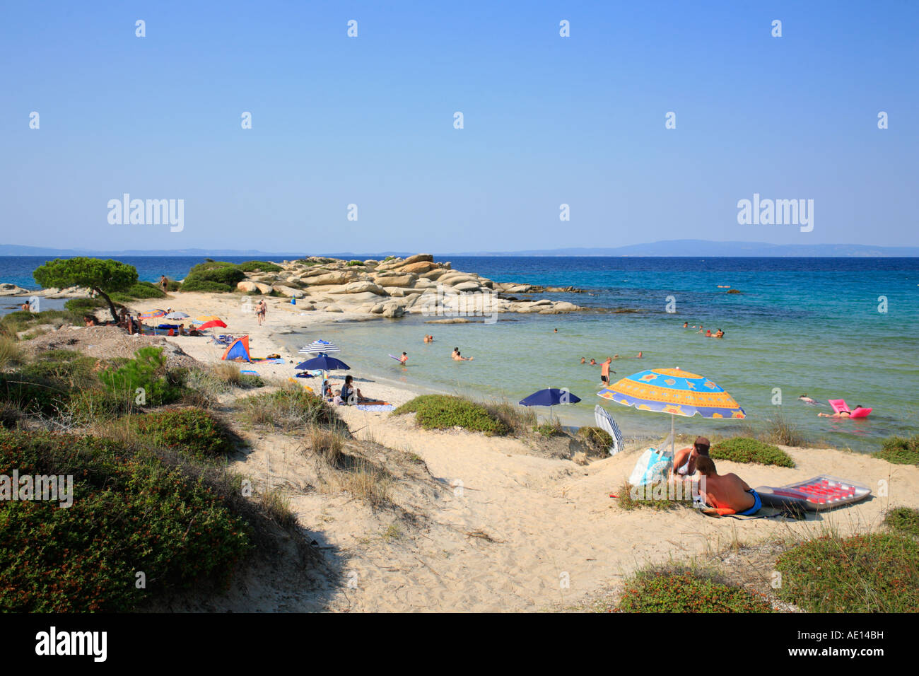 Karidi Beach near Vourvourou on Sithonia Peninsula on the peninsula of ...