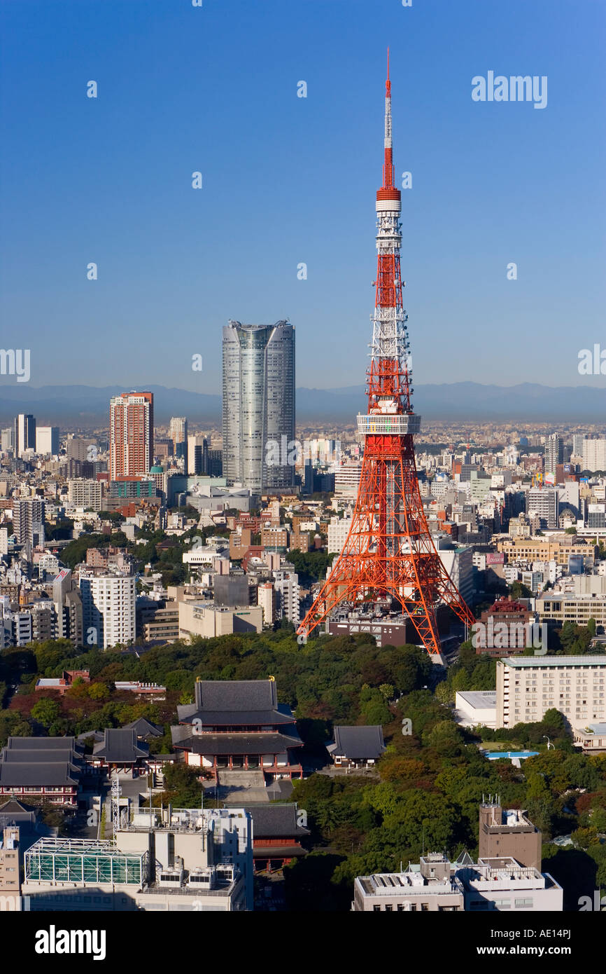 Asia Japan Tokyo Tokyo Tower elevated view Stock Photo - Alamy