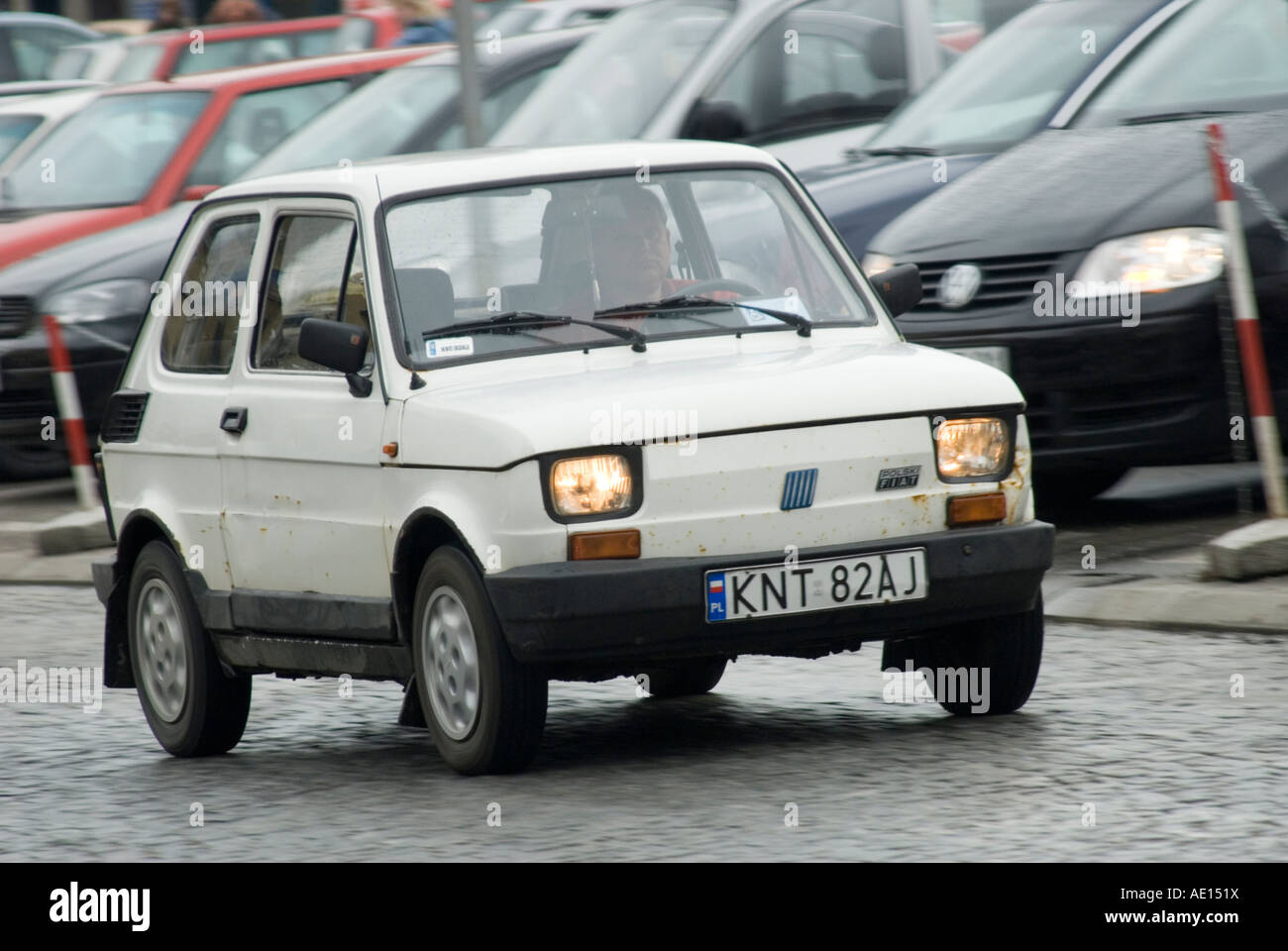 White Polska Fiat 126 car Stock Photo - Alamy