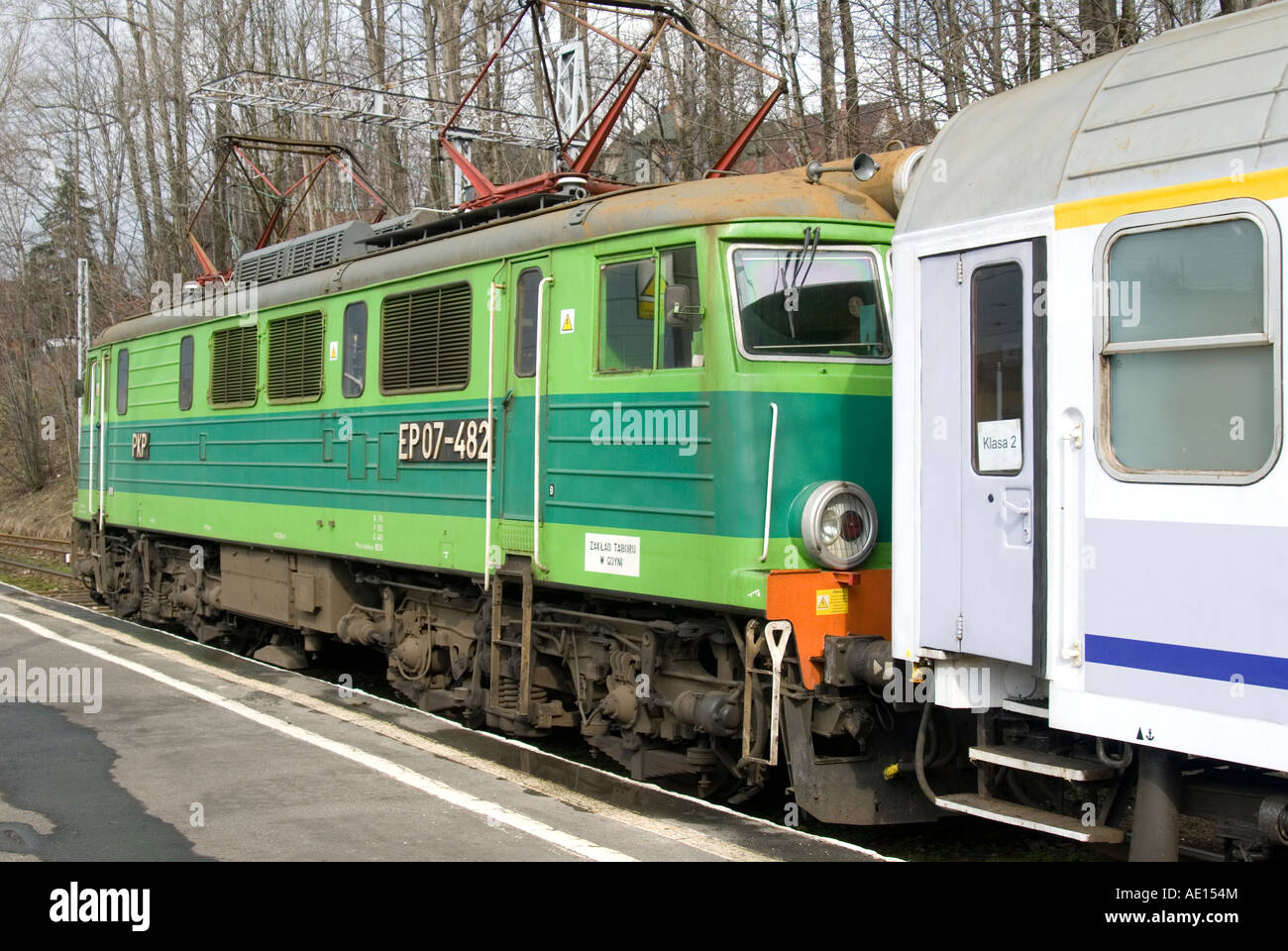 Intercity sleeper train in the railway station at Zakopane Poland Stock ...