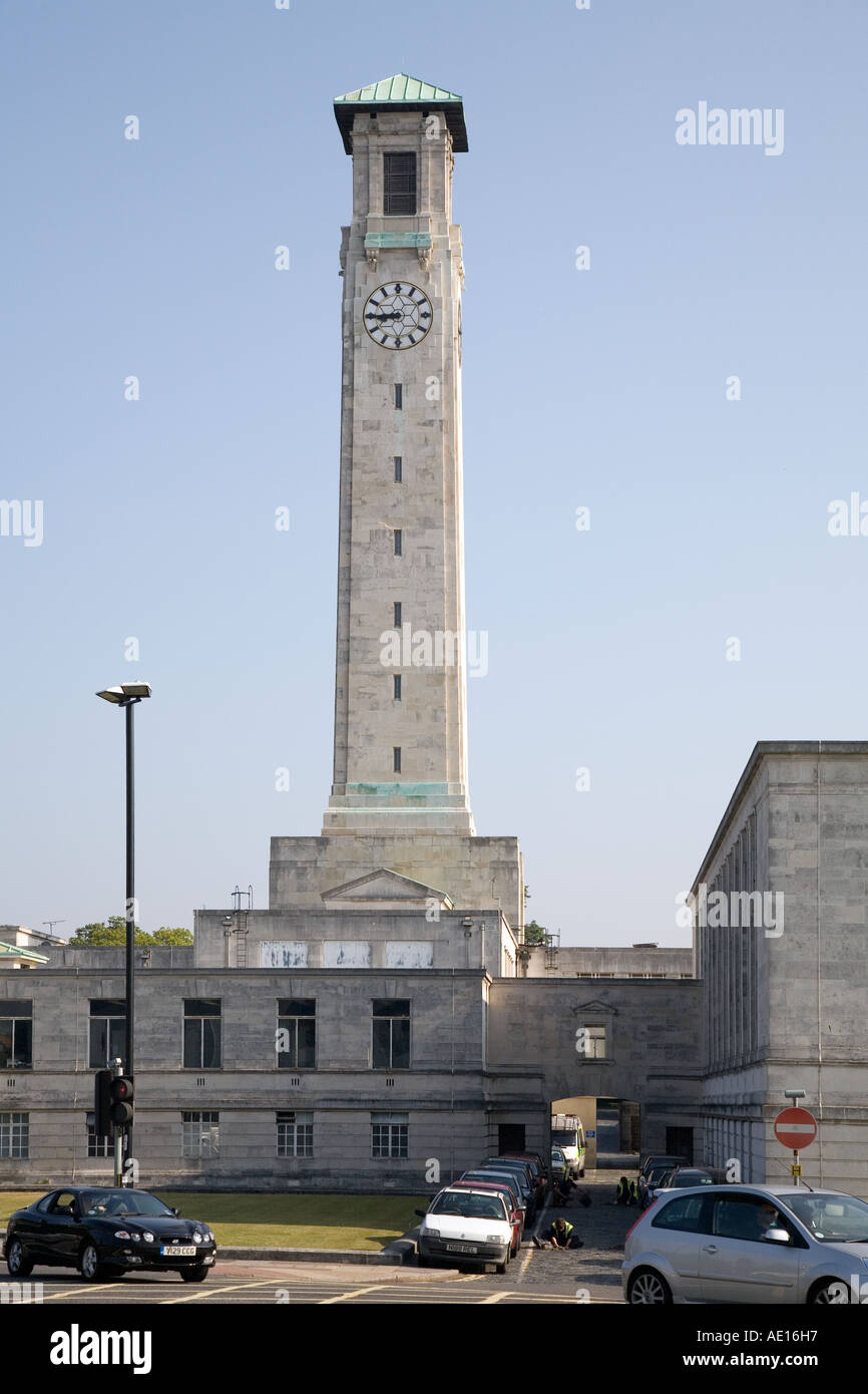 Southampton Civic Centre Clock Tower 8:45 Stock Photo - Alamy