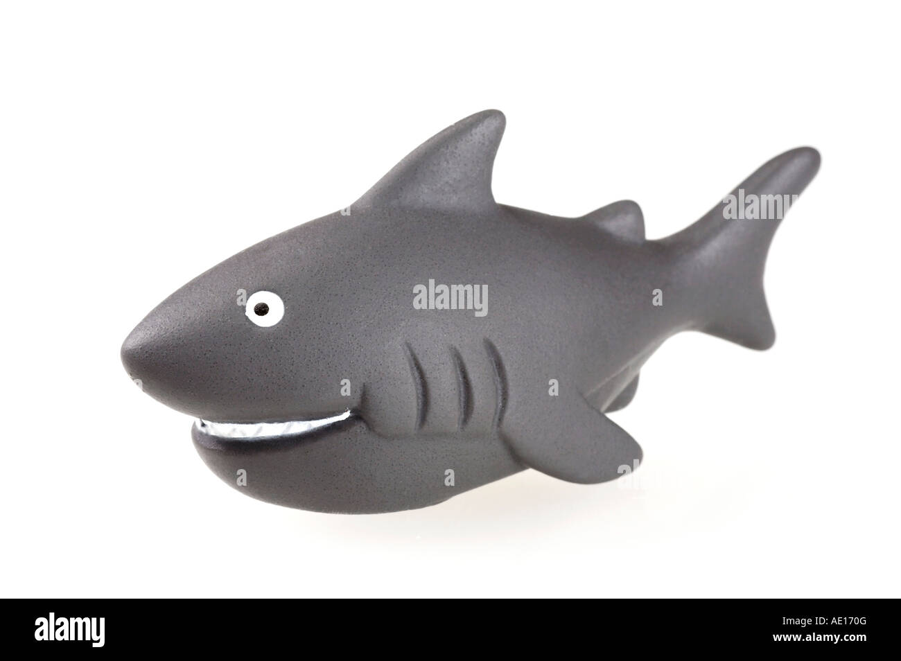 Rubber shark on white background Stock Photo - Alamy