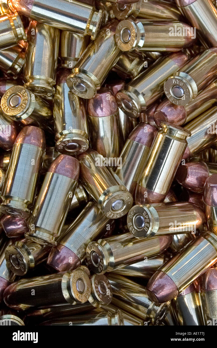 9 mm Bullets Fill the Frame Stock Photo - Alamy