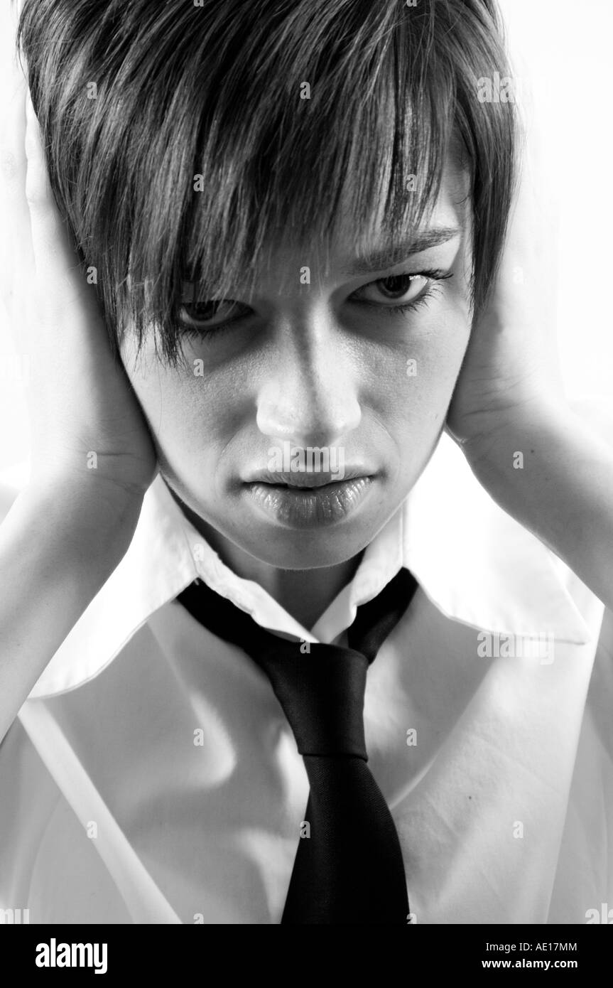Woman face under Black and White Stock Photos & Images - Alamy