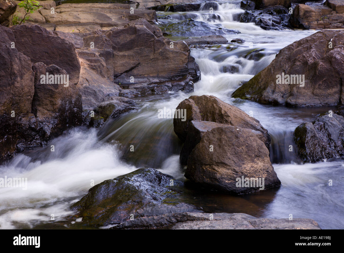 Chewacla Falls waterfall over dam at Chewacla State Park in Alabama USA ...